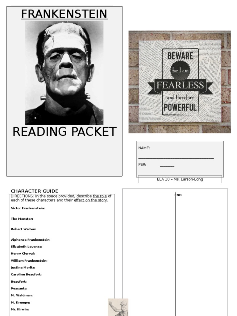 Frankenstein Comprehension Packet Final | PDF