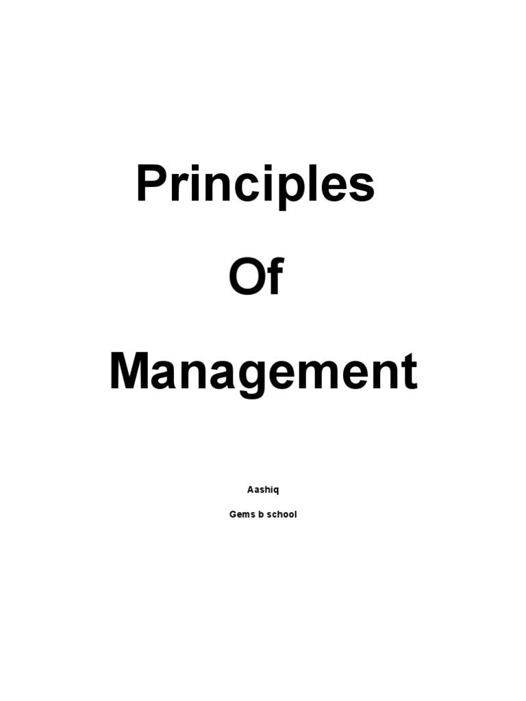 Principles of Management | PDF | System | Systems Theory