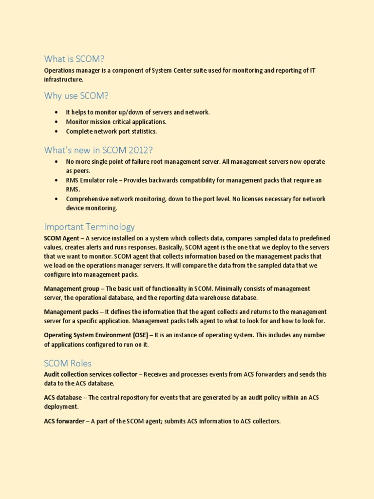 Everything You Need to Know About SCOM Monitoring | PDF | Databases ...