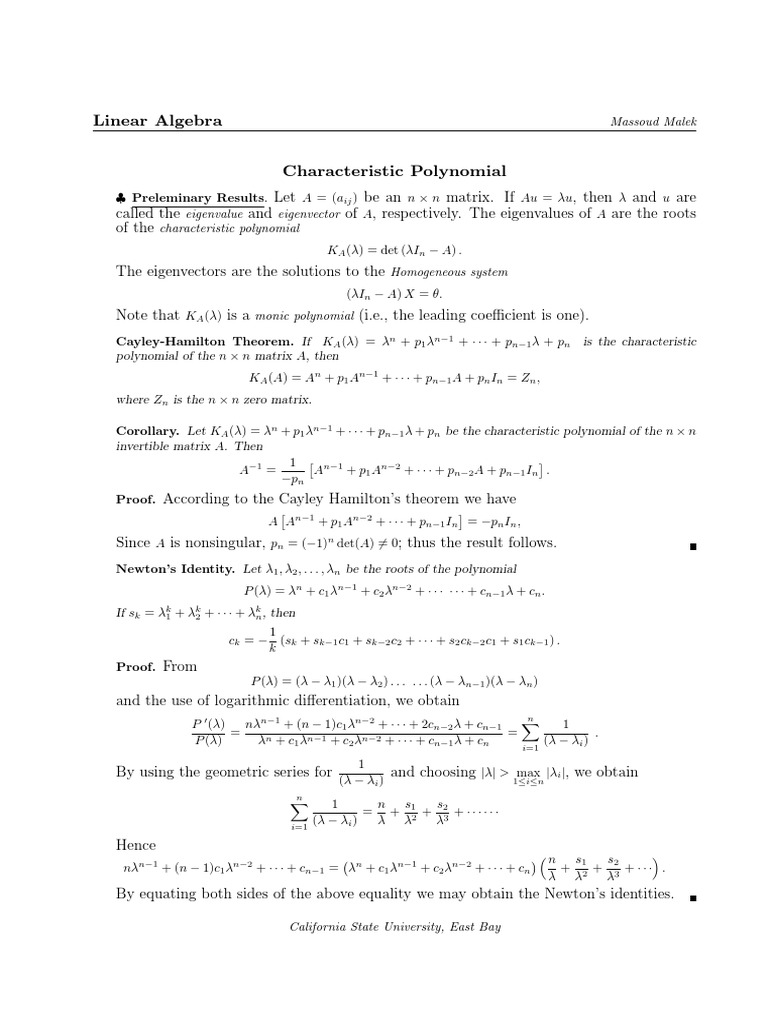 Advanced Linear Algebra Concepts | PDF