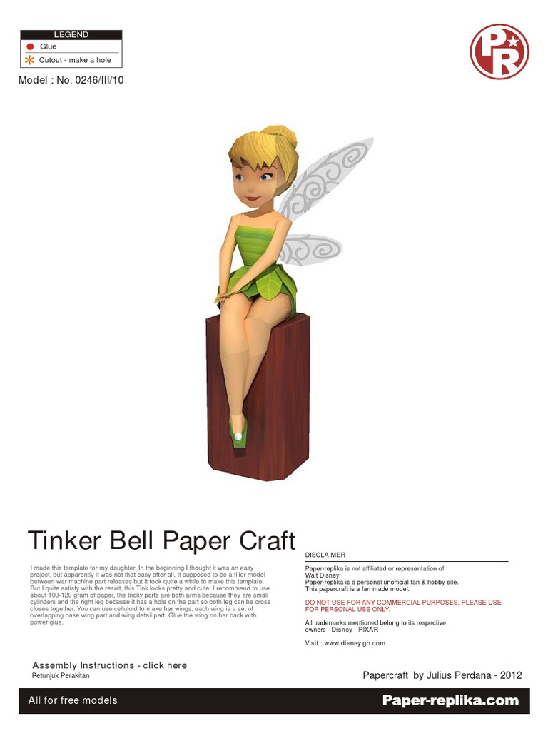 Tinker Bell Papercraft Template | PDF | Art