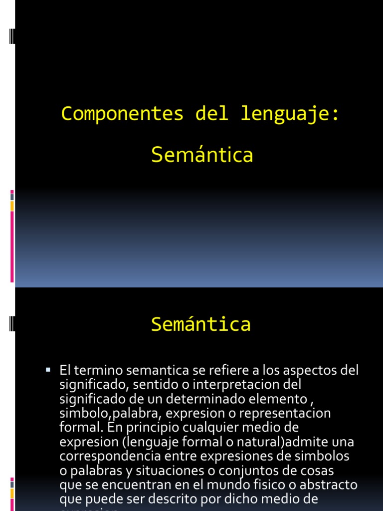 La Semantica | PDF | Palabra | Léxico