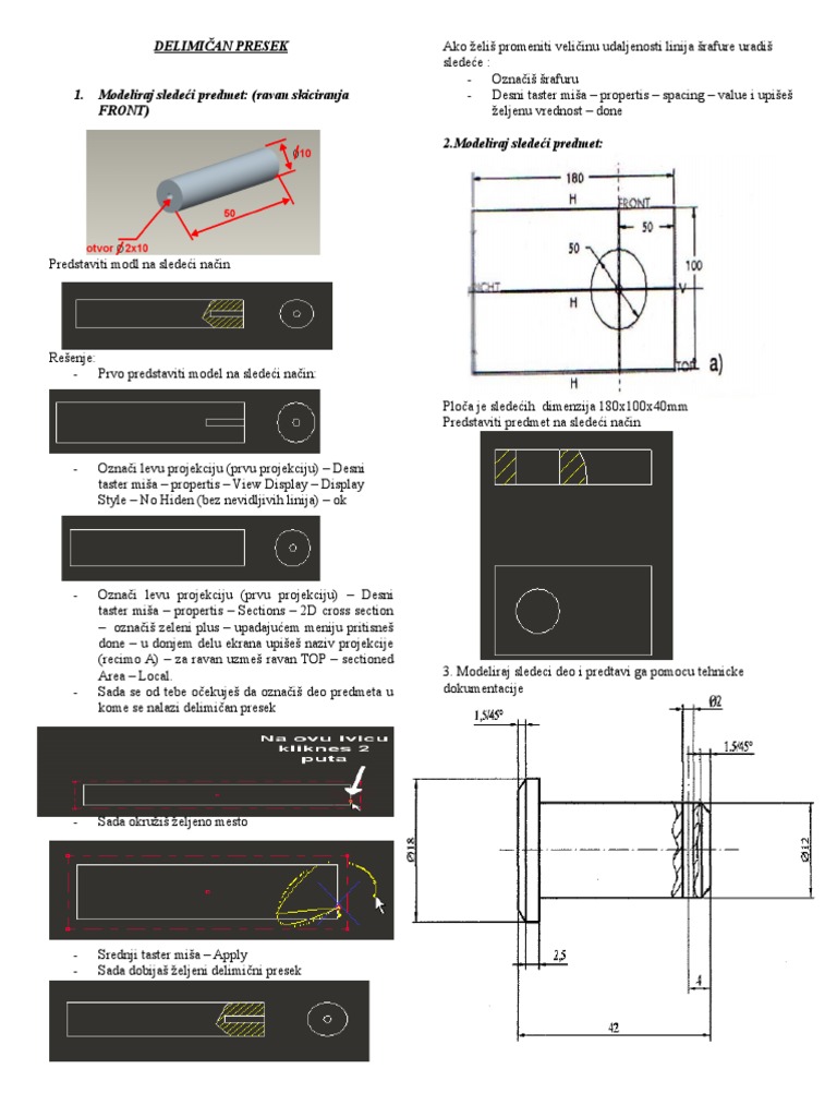 Modeliranje Mašinskih Elemenata I Konstrukcije - Predavanje - Delimican Presek | PDF