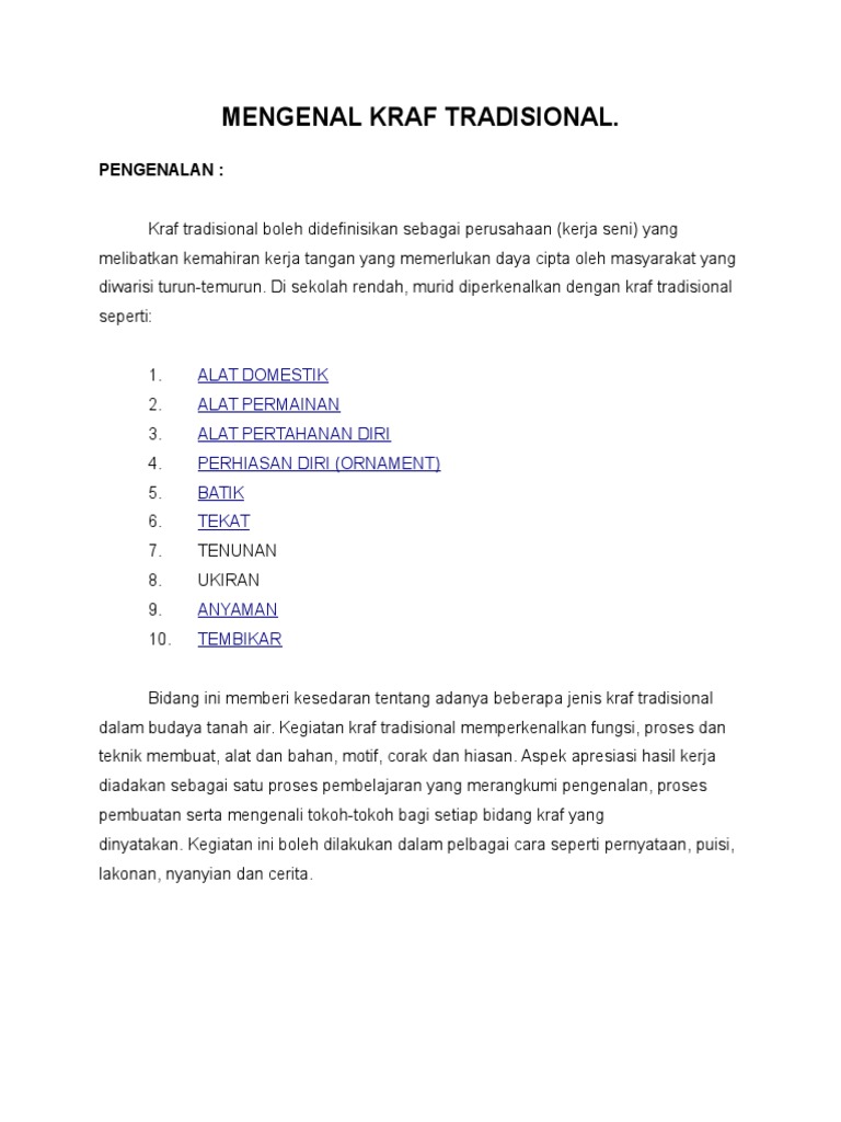 Bidang 4 Mengenal Kraf Tradisional | PDF
