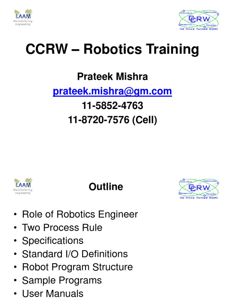 CCRW - Robotics Training | PDF | Specification (Technical Standard ...