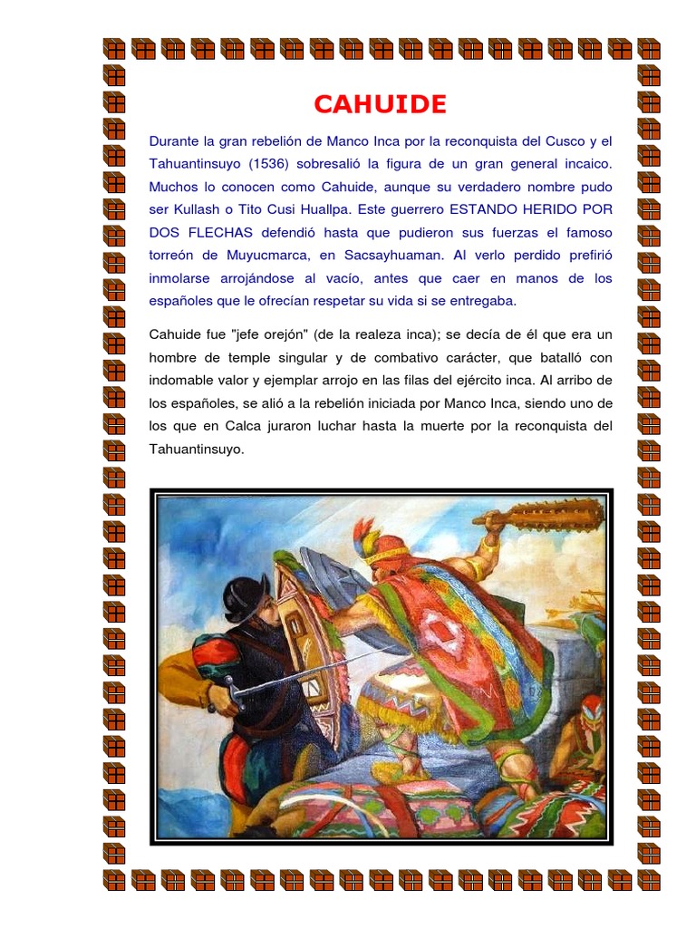 CAHUIDE | Imperio Inca | Guerra