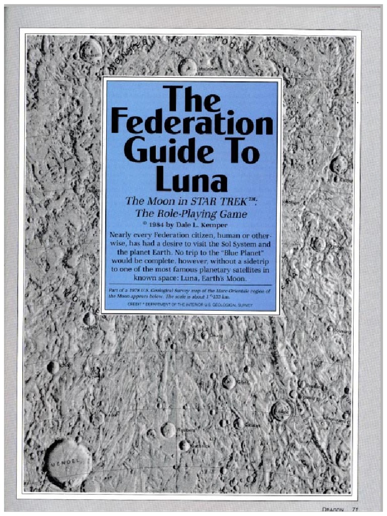 The Federation Guide To Luna | PDF | Colonization Of The Moon | Moon
