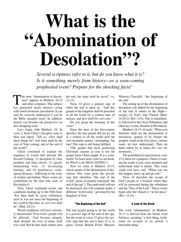 Abomination of Desolation | PDF | Great Tribulation | Book Of Daniel