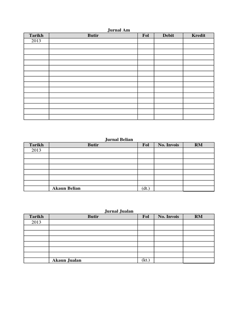 Format-Jurnal Folio Akaun Tingkatan 4 | PDF