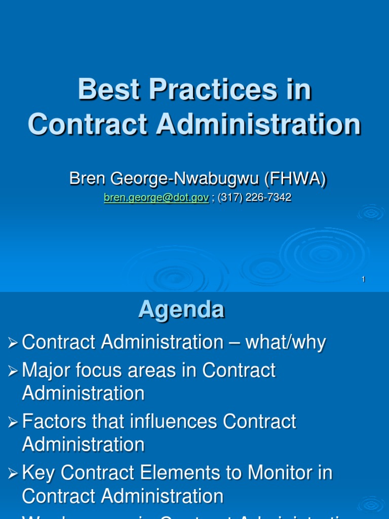 Best Practices in Contract Administration | Audit | Procurement