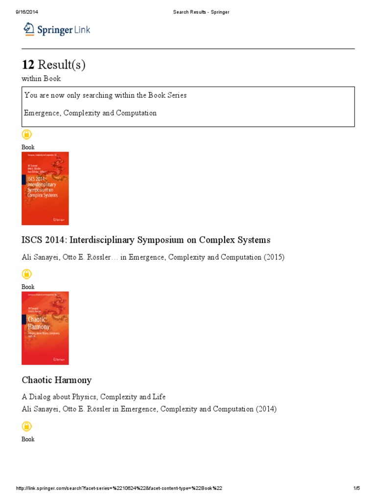 Emergence, Complexity and Computation | PDF | Complexity | Emergence