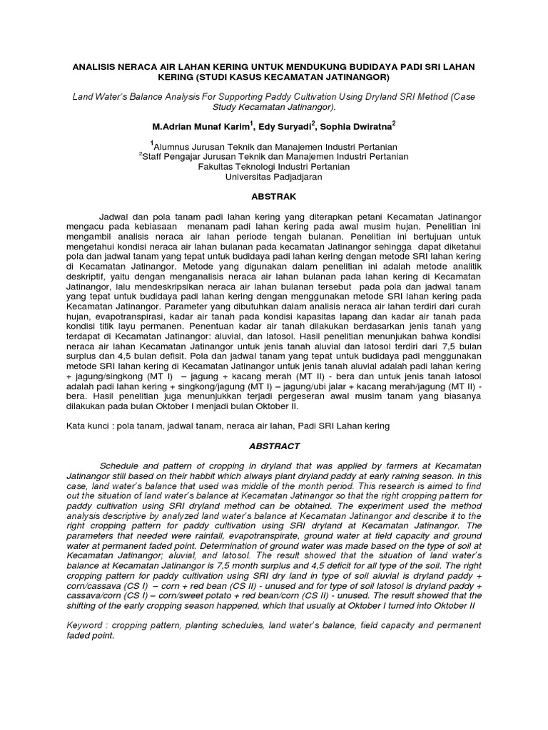 NERACA AIR LAHAN | PDF