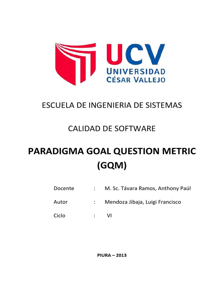 Metodología Goal Question Metric (GQM) | PDF | Software | Medición