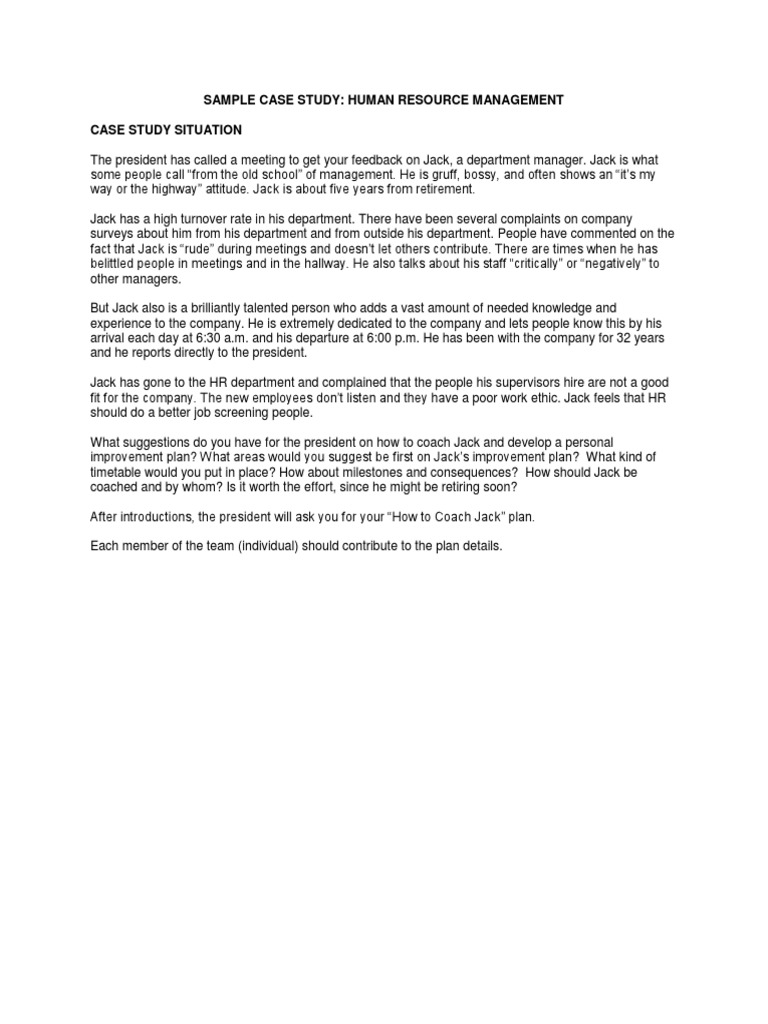 Case Study Human Resource Management | PDF