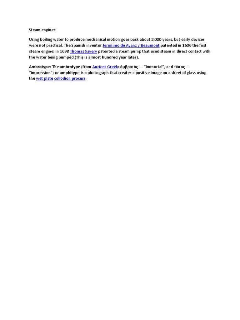 History of Early Steam Engines | PDF
