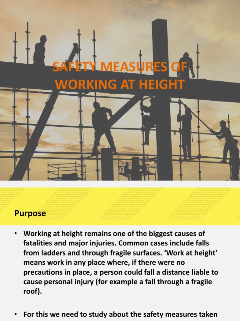 Safety Measures for Working at Height | PDF | Ladder | Scaffolding