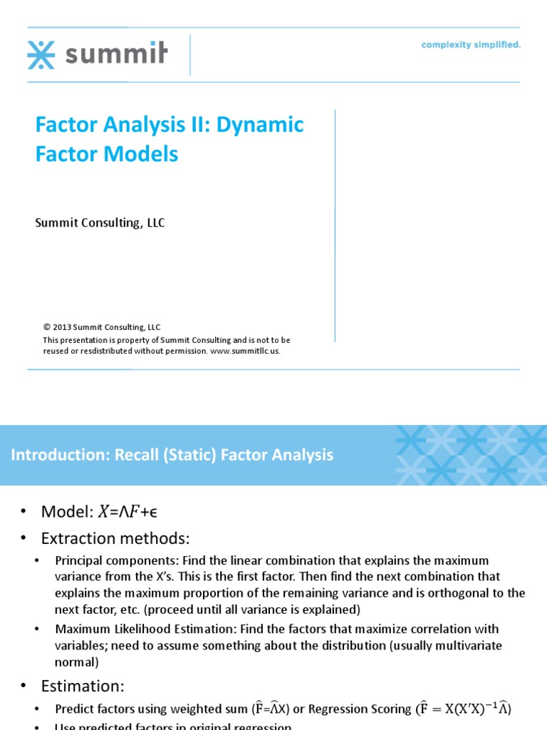 Factor Analysis II Dynamic Factor Models | PDF | Factor Analysis | Principal Component Analysis