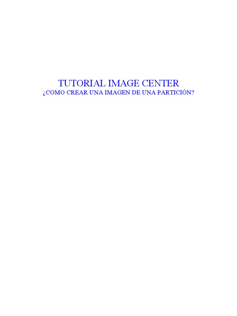 Tutorial Image Center | PDF
