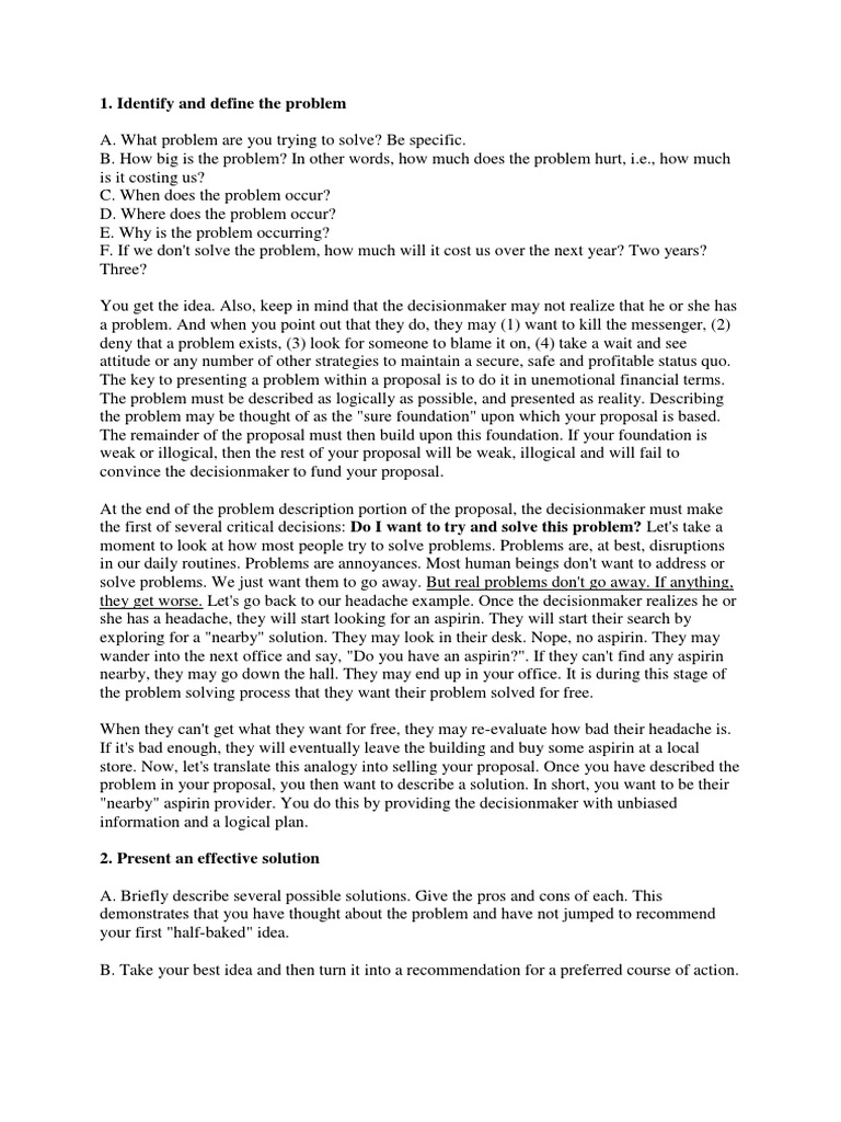 How To Write An Internal Proposal | PDF | Memorandum | Logic