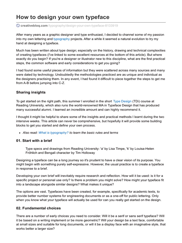 Design Your Own Typeface Guide | PDF | Sans Serif | Typefaces