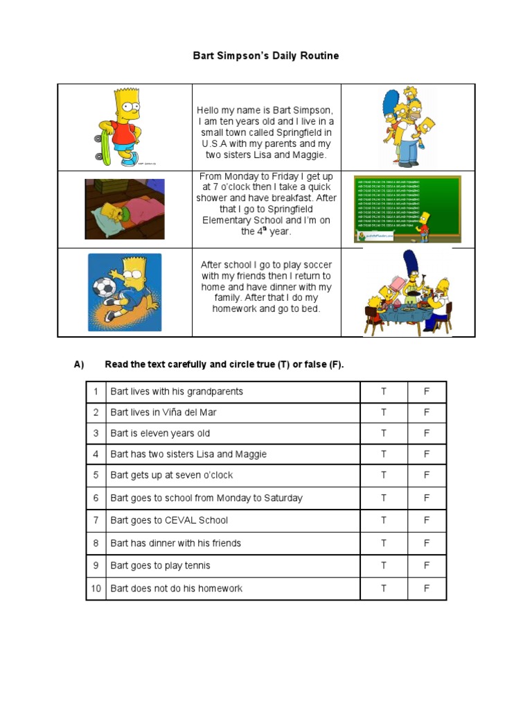 Worksheet Bart Simpson | PDF | Bart Simpson | Lisa Simpson