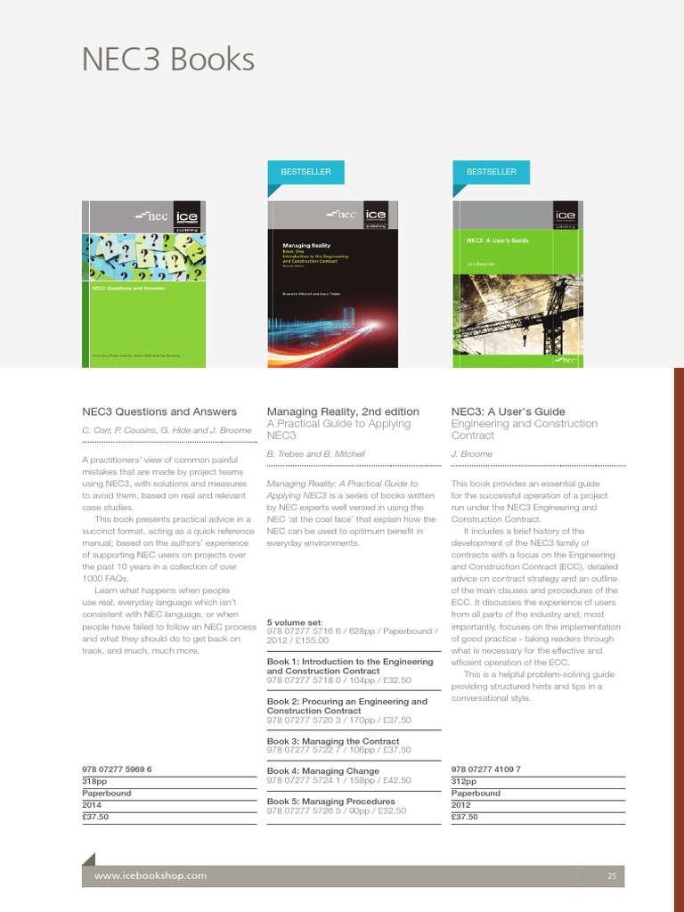 NEC3 Books and Contracts 2014 PDF | PDF | Building Information Modeling ...