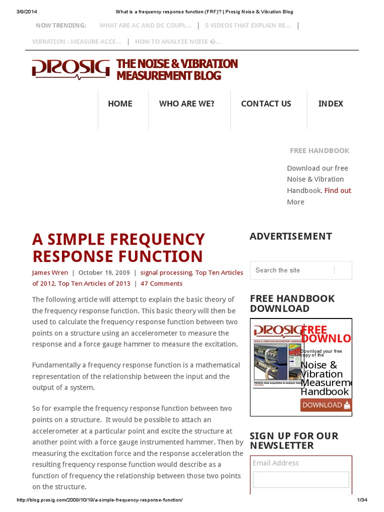 What Is A Frequency Response Function | PDF | Spectral Density ...