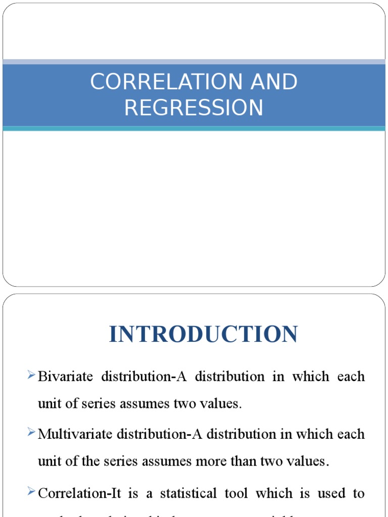Correlation And Regression Pdf Correlation And Dependence Regression Analysis