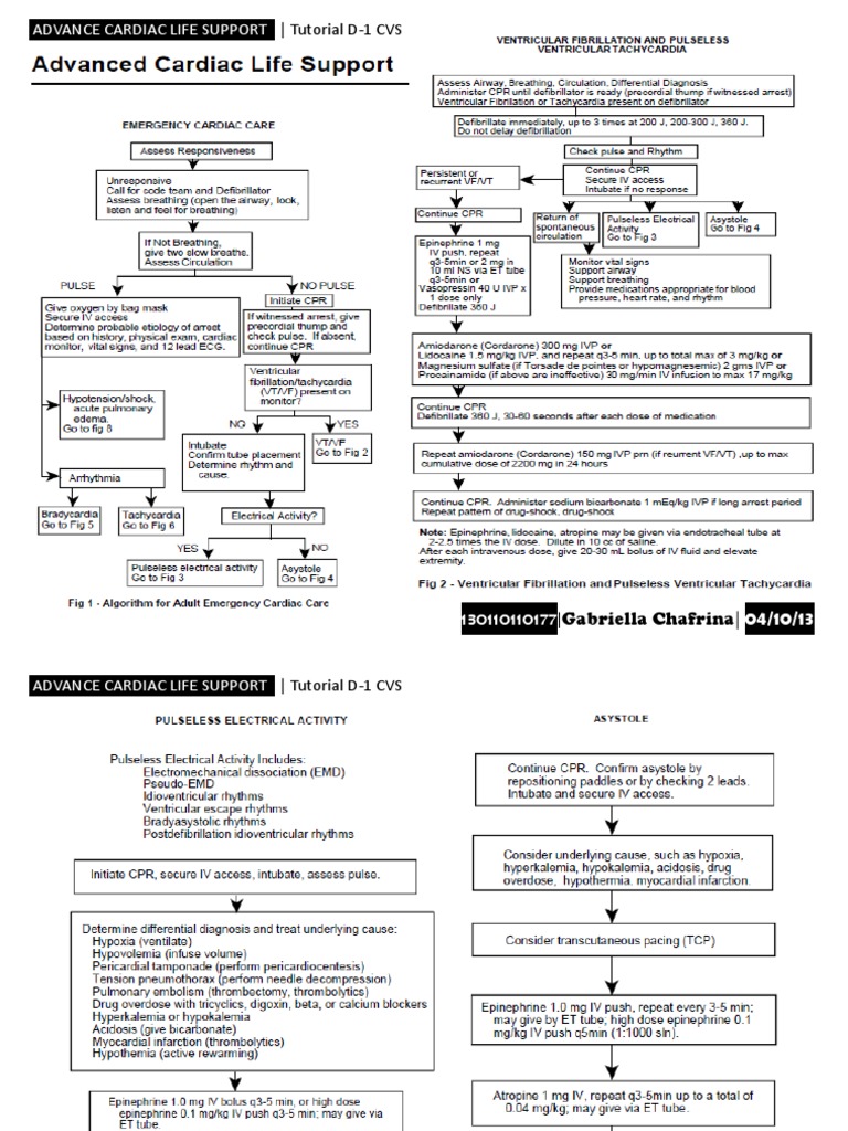 Tutorial D-1 CVS: Advance Cardiac Life Support | PDF
