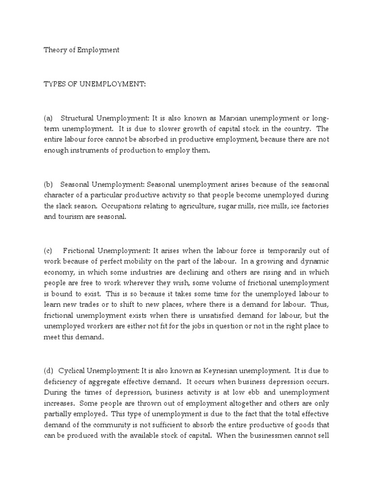 Theory of Employment | PDF | Keynesian Economics | Full Employment