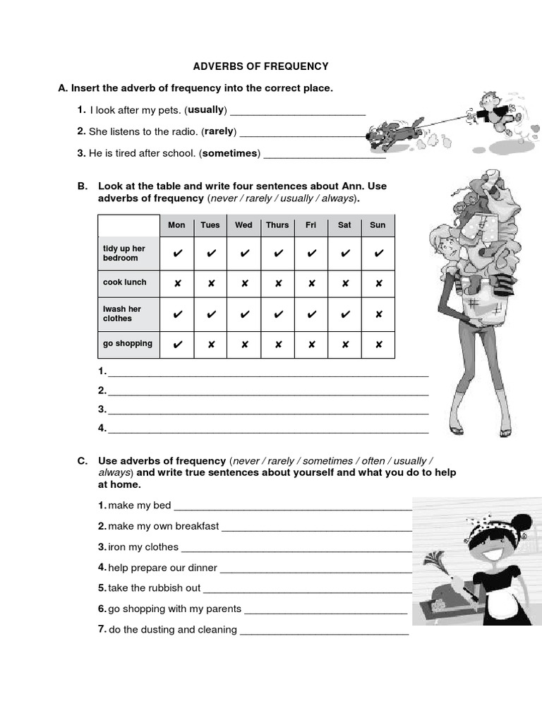 Adverbs of Frequency Exercises | PDF