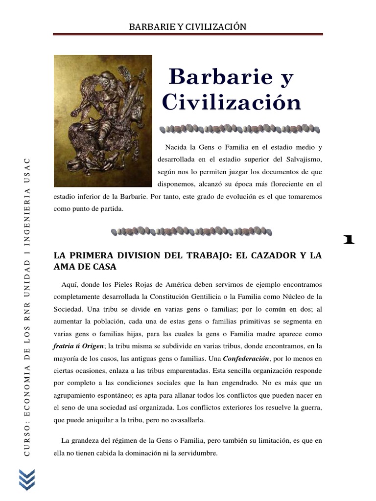 Barbarie y Civilización | PDF | Esclavitud | Tribu