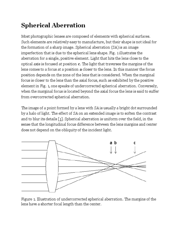 Spherical Aberration.docx | Camera Lens | Lens (Optics)
