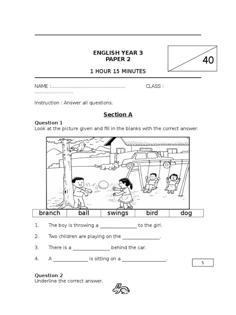 English Year3 Paper2