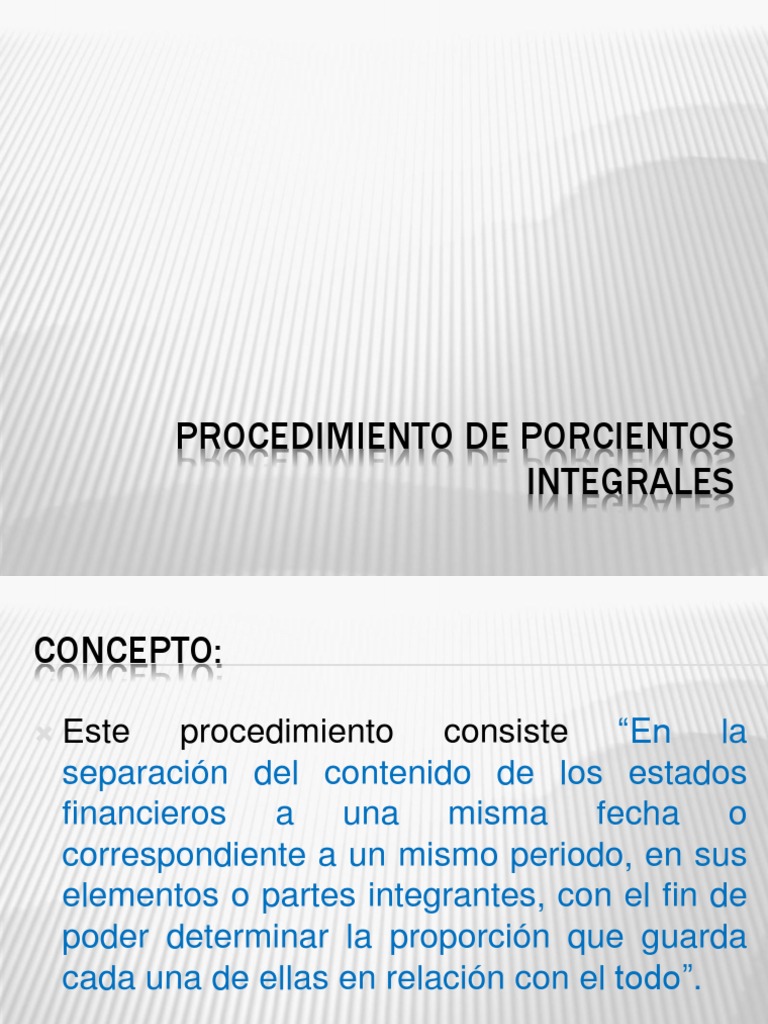 4 - Procedimiento de Porcientos Integrales | PDF