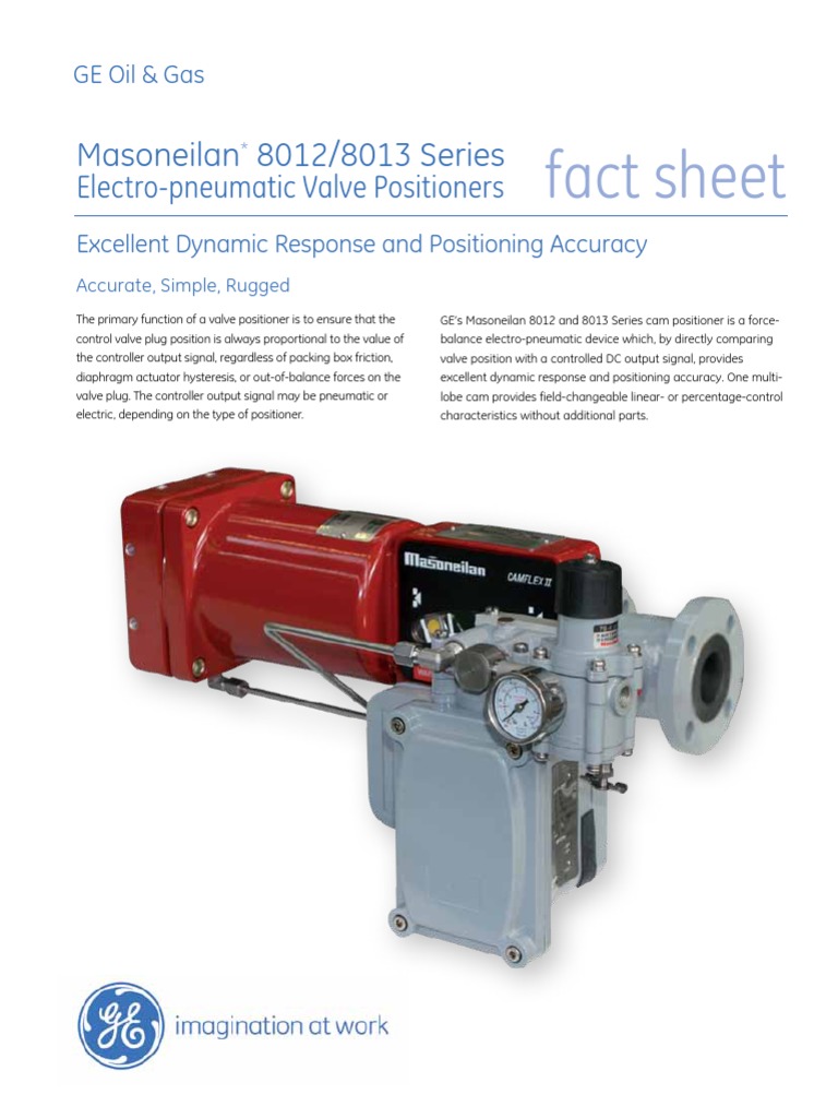 Masoneilan 8012 8013 FactSheet 0612 | PDF | Valve | Actuator