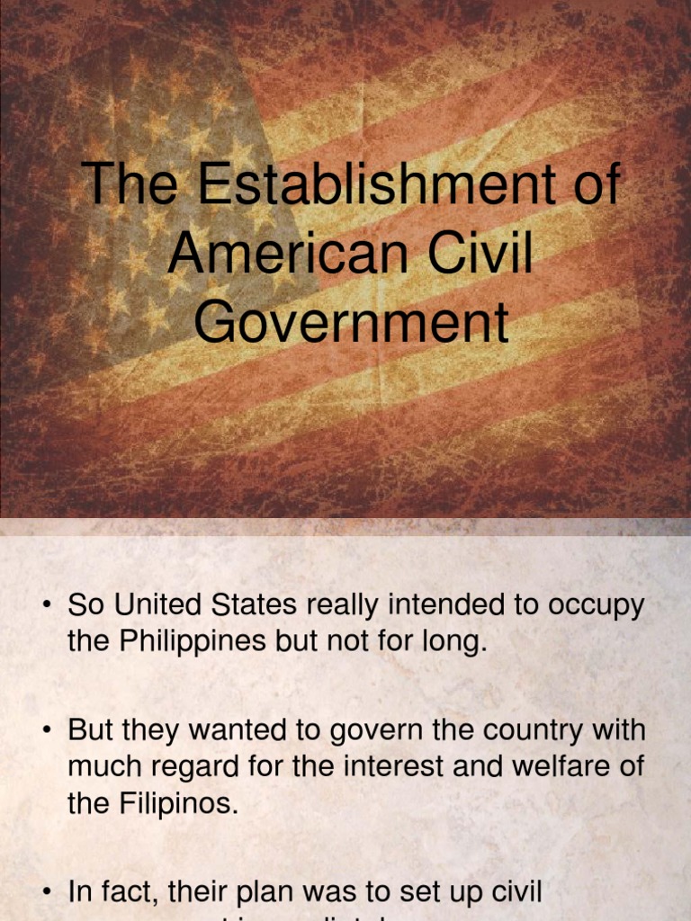 The Establishment of Civil Government | PDF | Philippines | Government