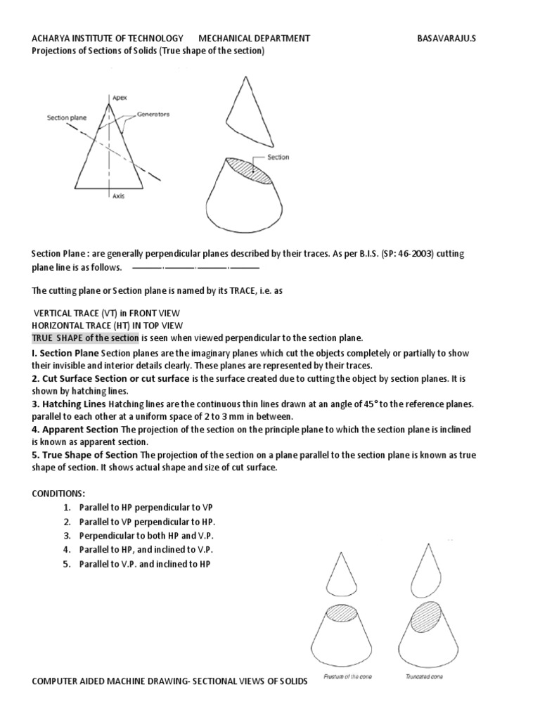 True Shape of The Section | PDF | Plane (Geometry) | Space