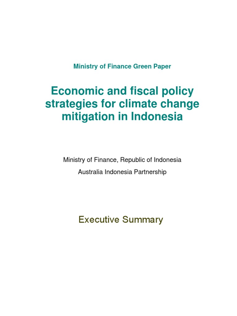 Indonesia Climate Change Policy Strategies | PDF | Carbon Tax ...