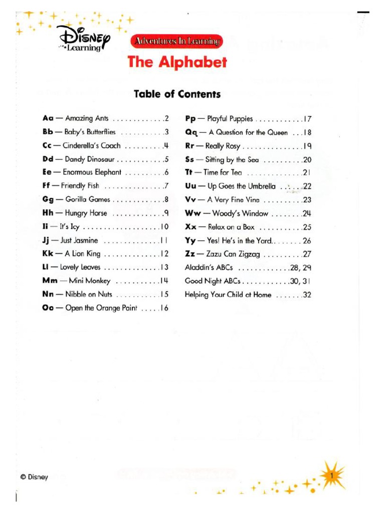 Disney Alphabet | PDF