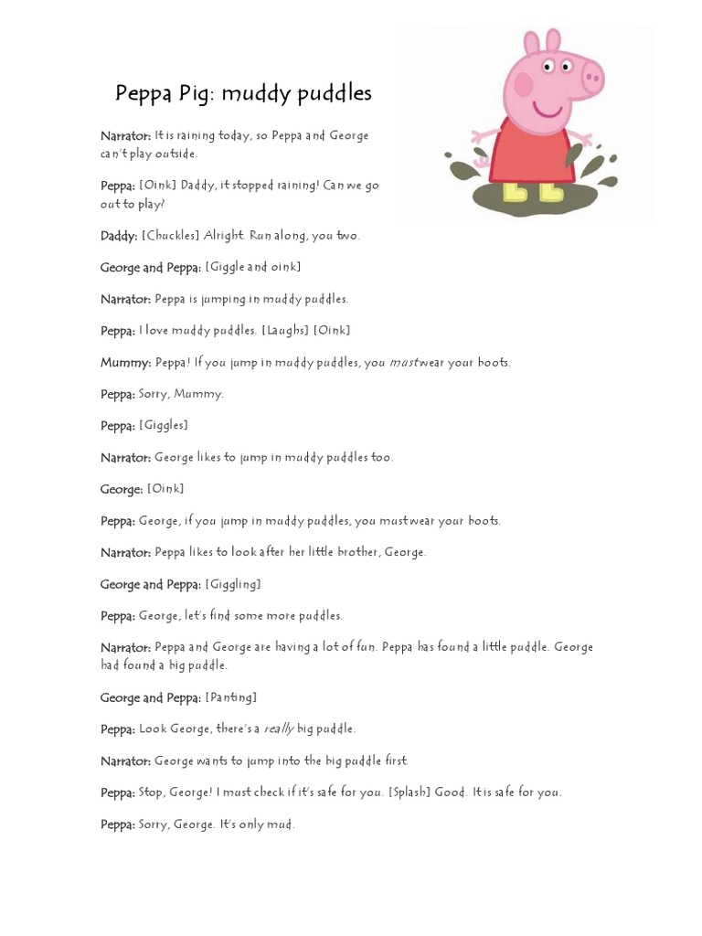 Peppa Pig Muddy Puddles | PDF