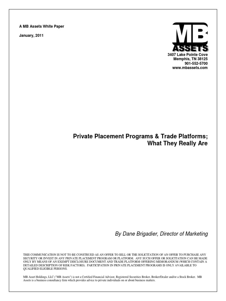 Private Placement Programs and Trade Platforms White Paper | PDF ...