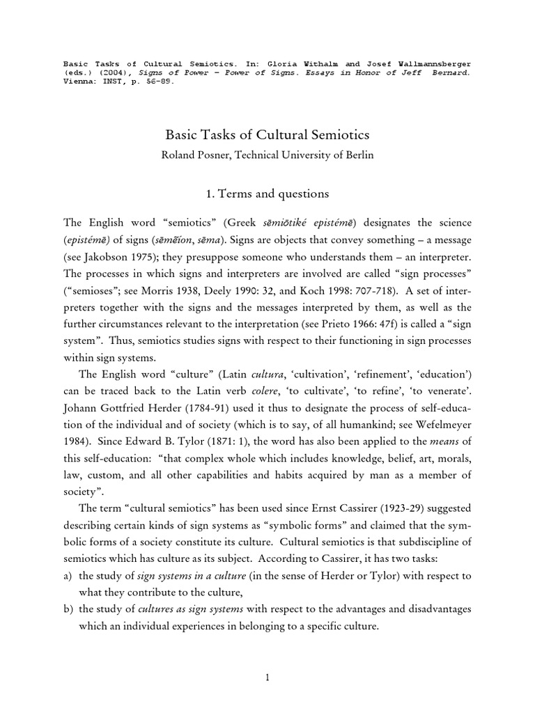 Semiotics in Culture | PDF | Semiotics | Anthropology