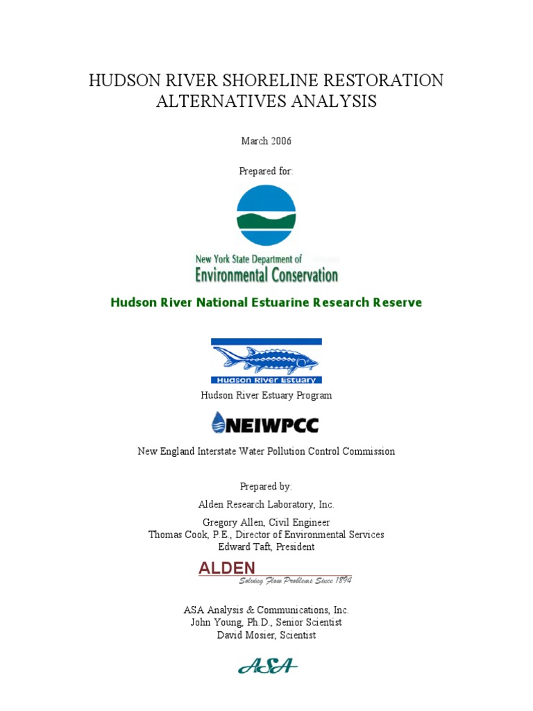 Hudson River Shoreline Restoration Alternatives Analysis | PDF ...