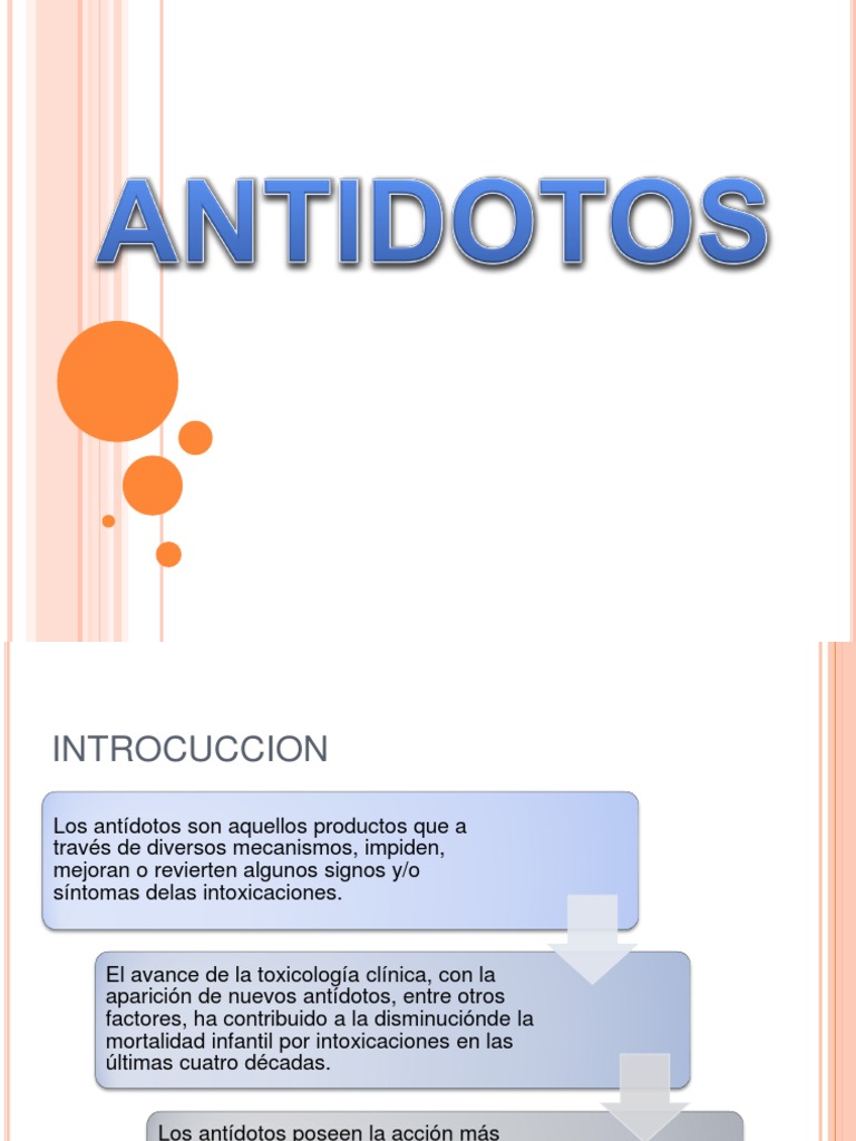 ANTIDOTOS.pptx | Receptor Antagonista | Droga Farmacéutica