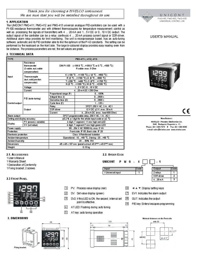 Uputstvo PMG | PDF | Thermocouple | Relay