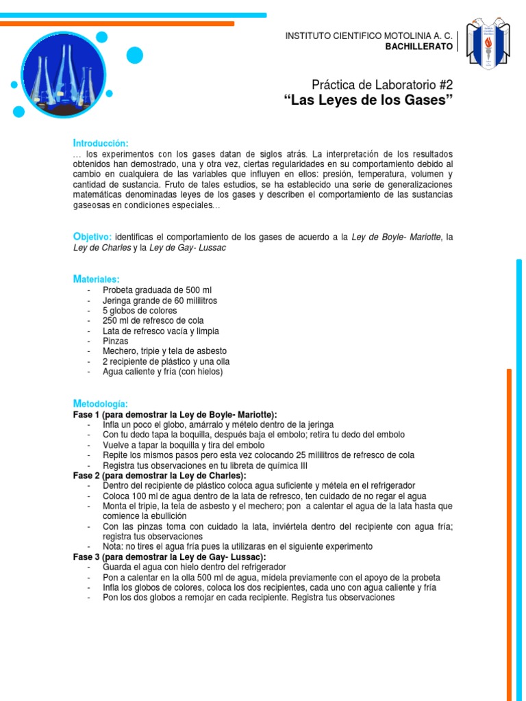 Práctica de Laboratorio2 Quimica | PDF | Gases | Agua Práctica de Laboratorio2 Quimica | PDF | Gases | Agua