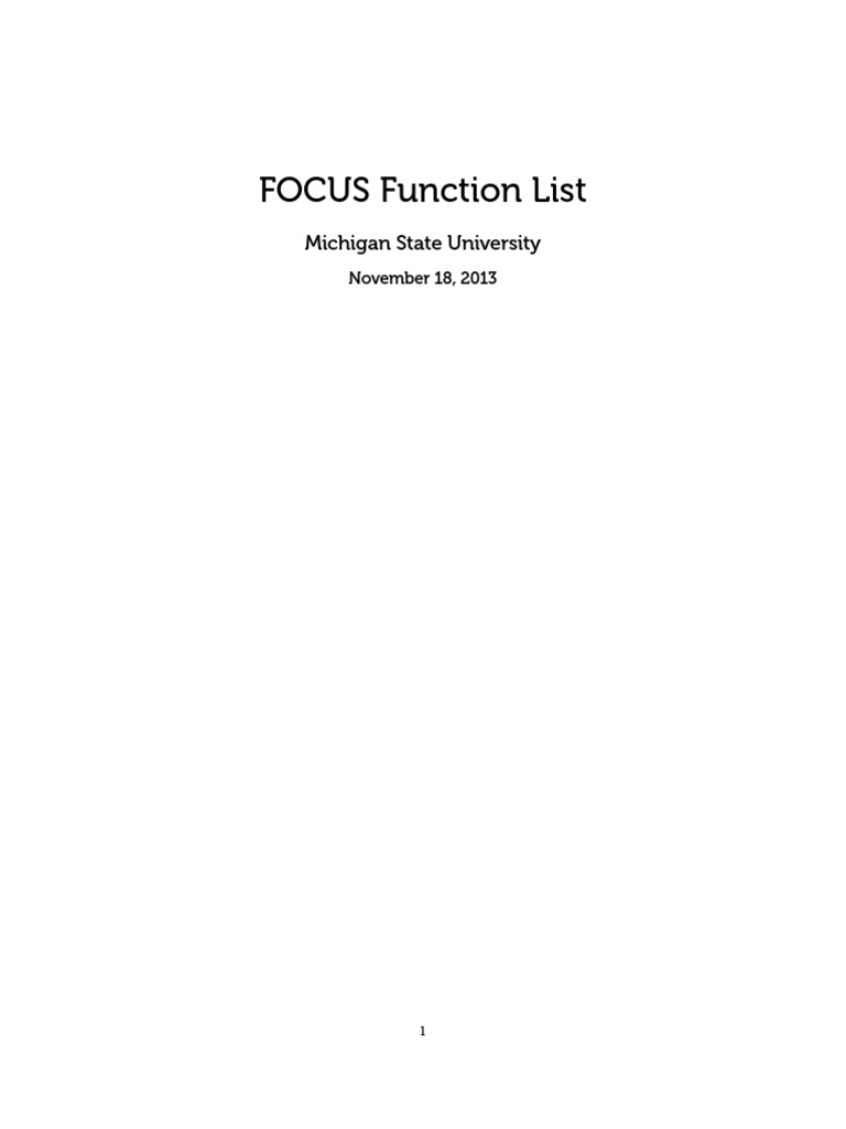Focus Function List | Download Free PDF | Parameter (Computer ...