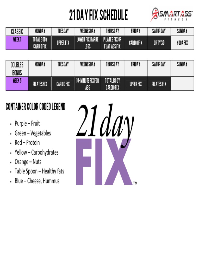 21 Day Fix Workout Schedule | PDF