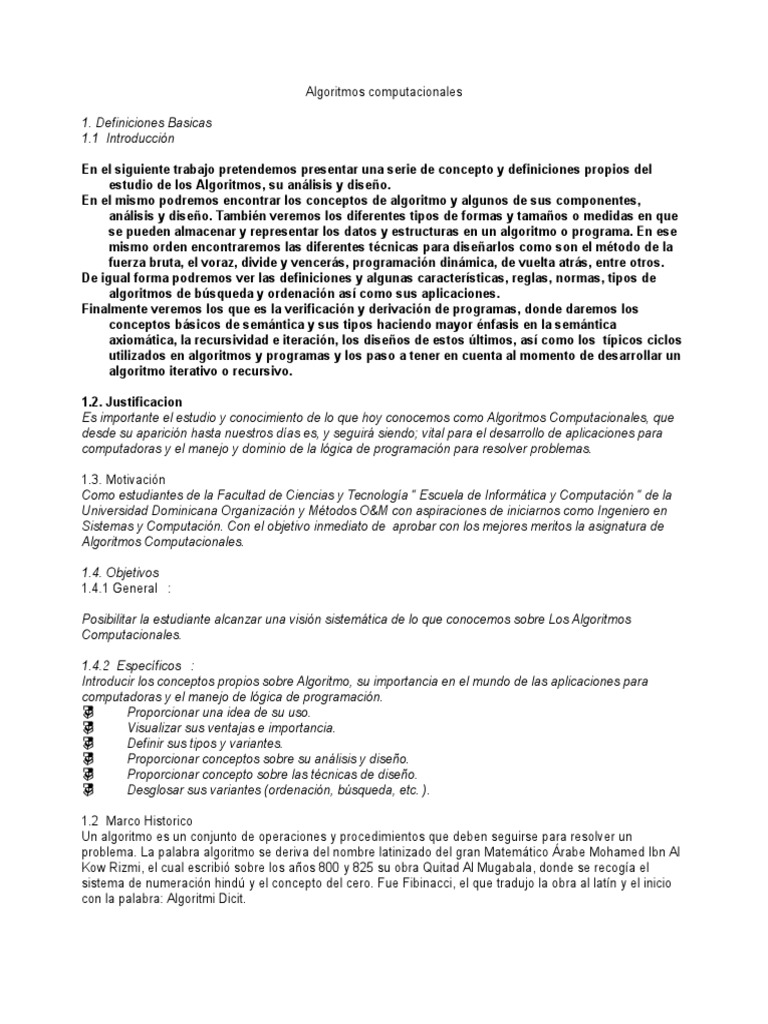 Algoritmos Computacionales | PDF | Algoritmos | Programa de computadora
